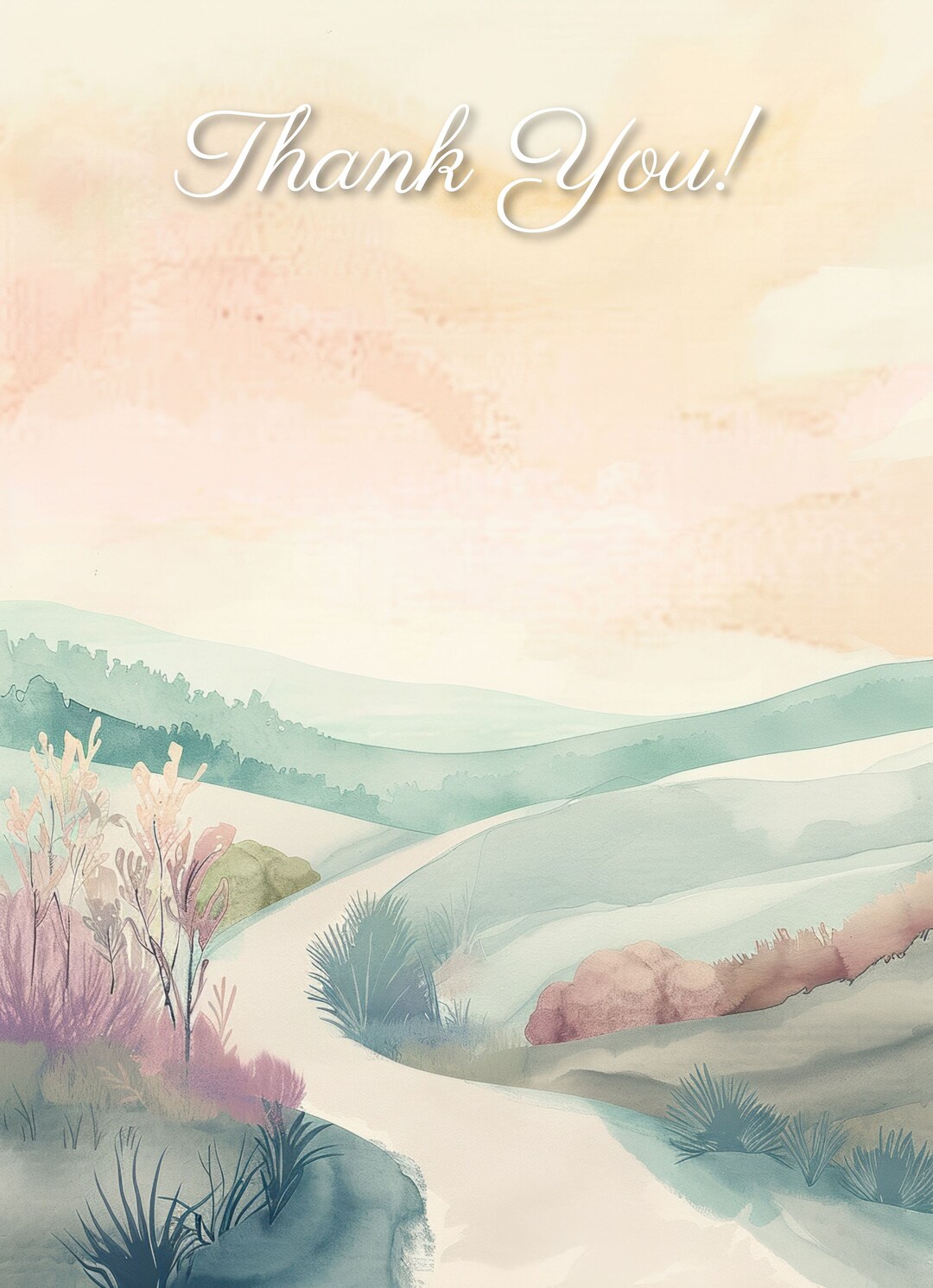 Thank You Card Printable Digital Download High Resolution Greeting Card ...