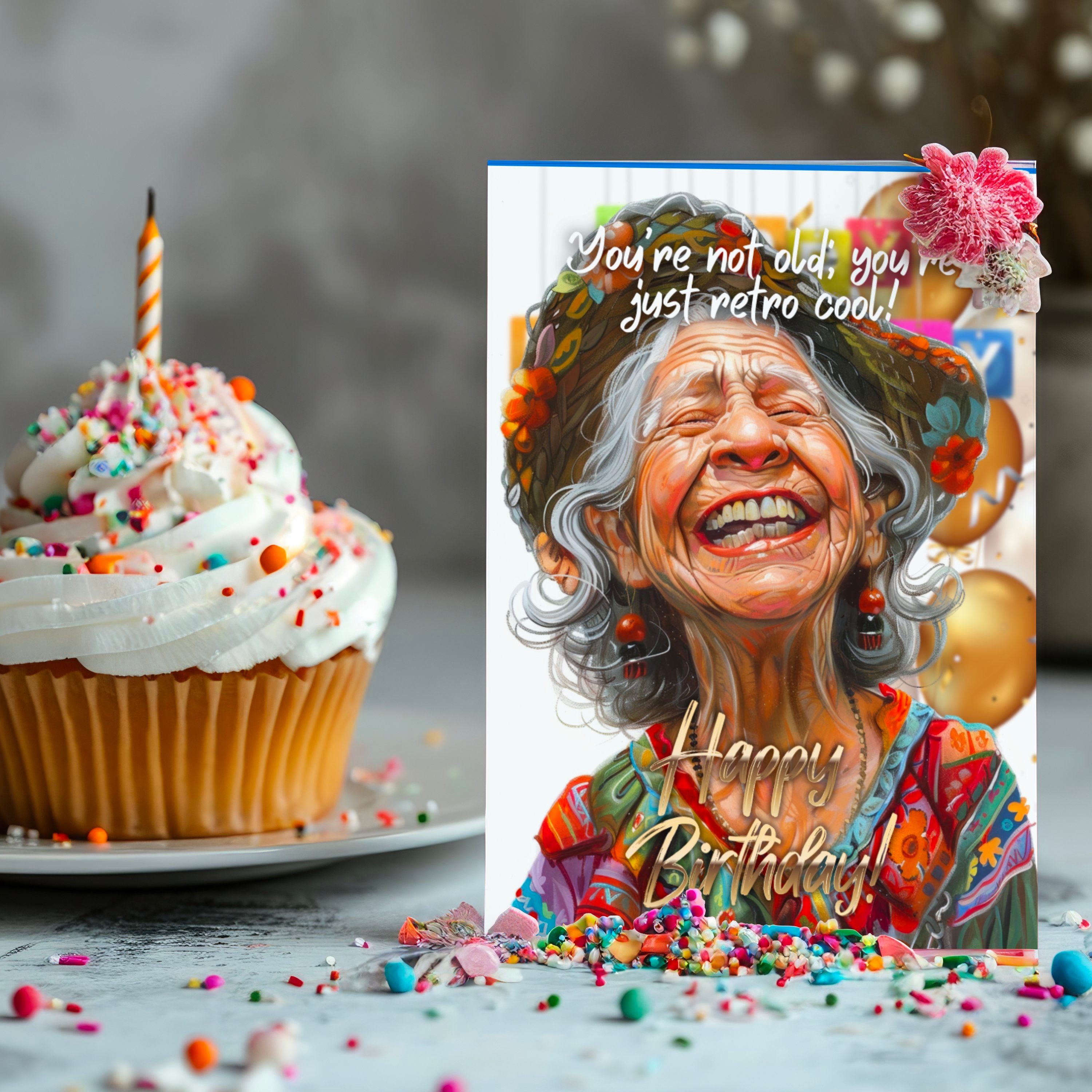 Retro Cool Birthday Greeting Card, Happy Birthday Printable Download ...