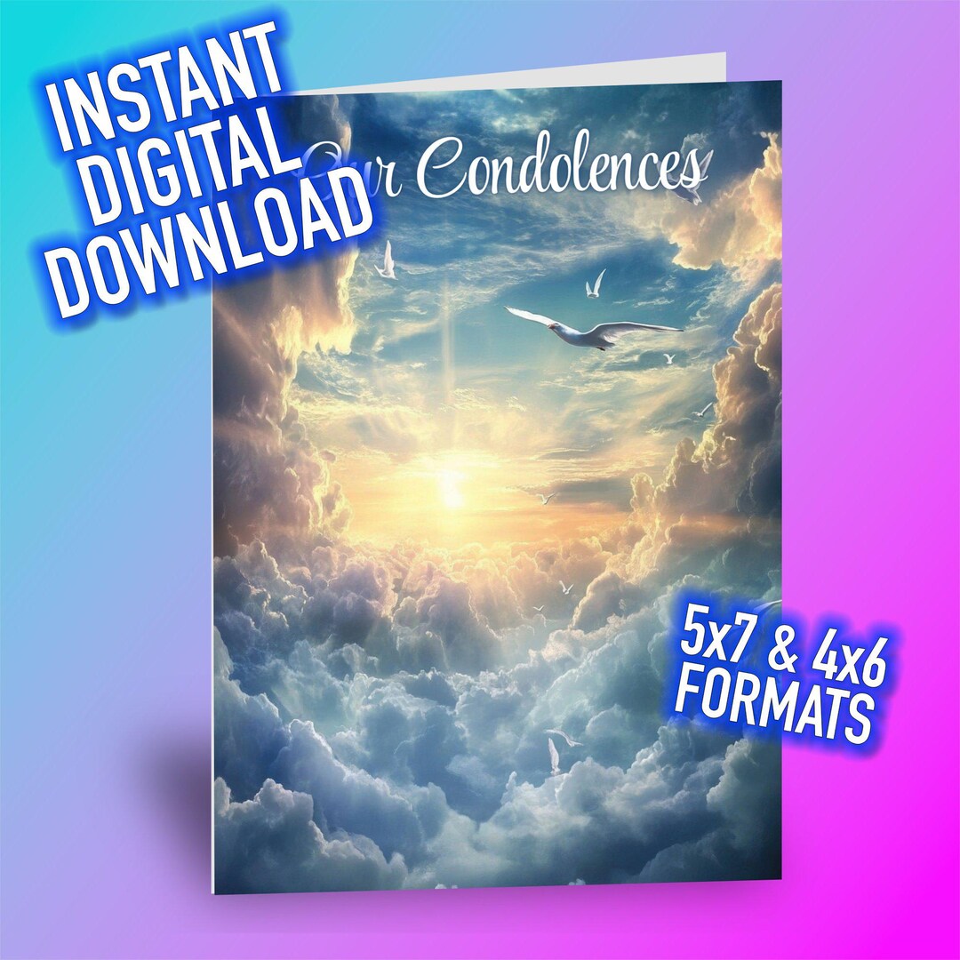 Digital Sympathy Card Our Condolences, Instant Download, High ...