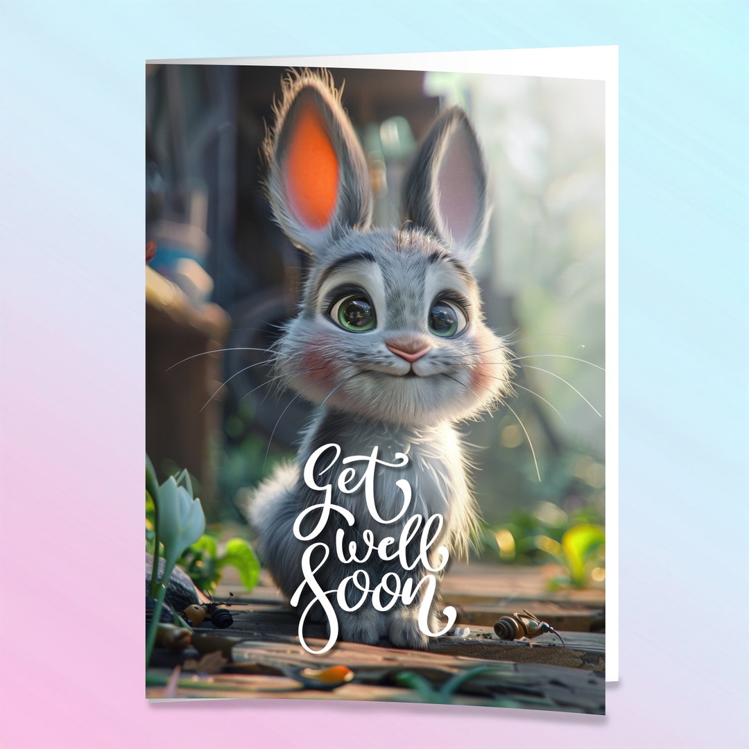 Cute Rabbit Get Well Soon Greeting Card, High Resolution Get Well Soon ...