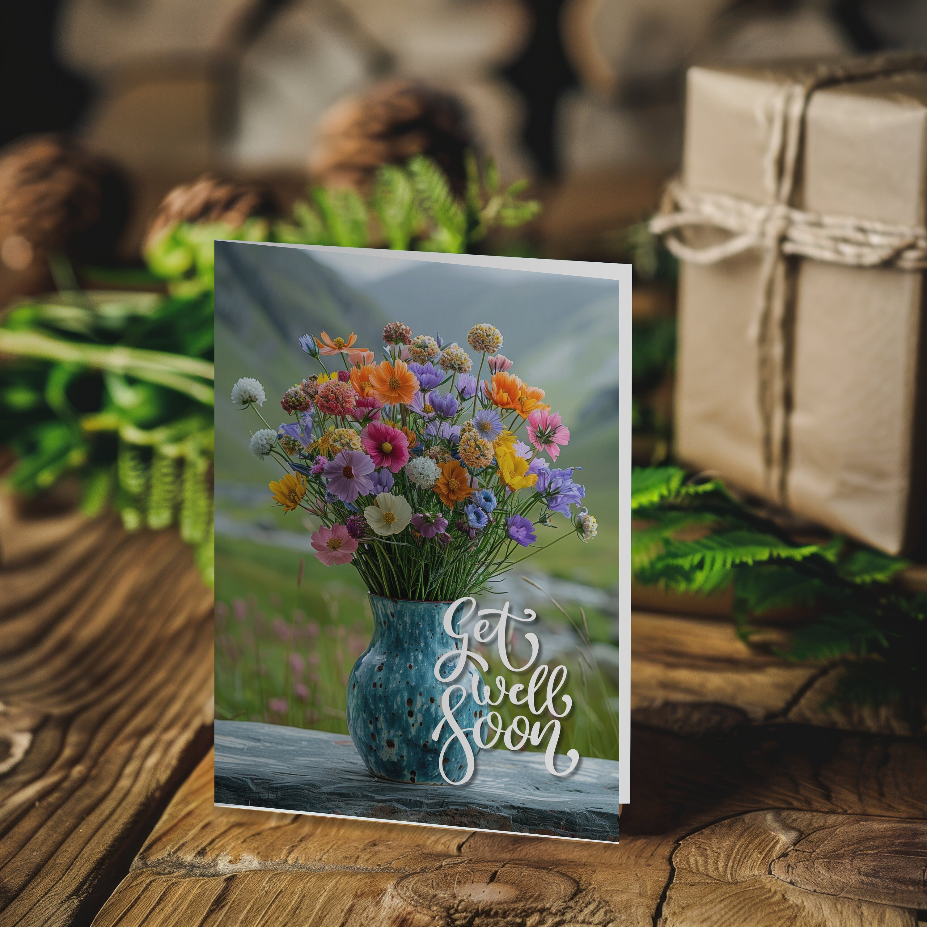Get Well Soon Greeting Card, Printable Floral Card, High Resolution ...