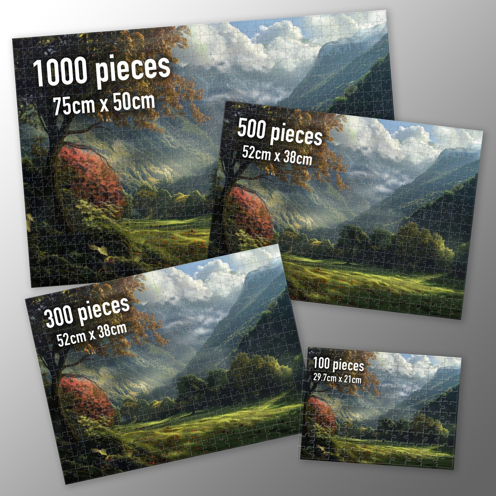 Scenic Mountain Valley Jigsaw Puzzle, Beautiful Landscape Puzzle, 1000 ...