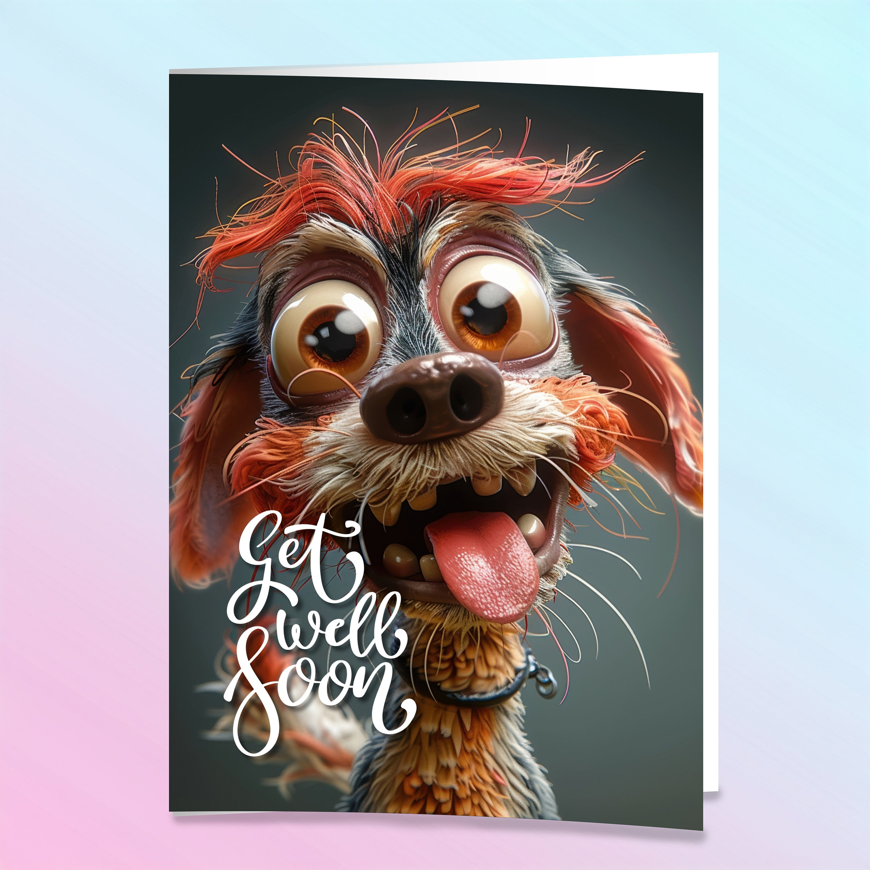 Get Well Soon Card, Cute Dog Illustration, Fun Get Well Soon, Printable ...
