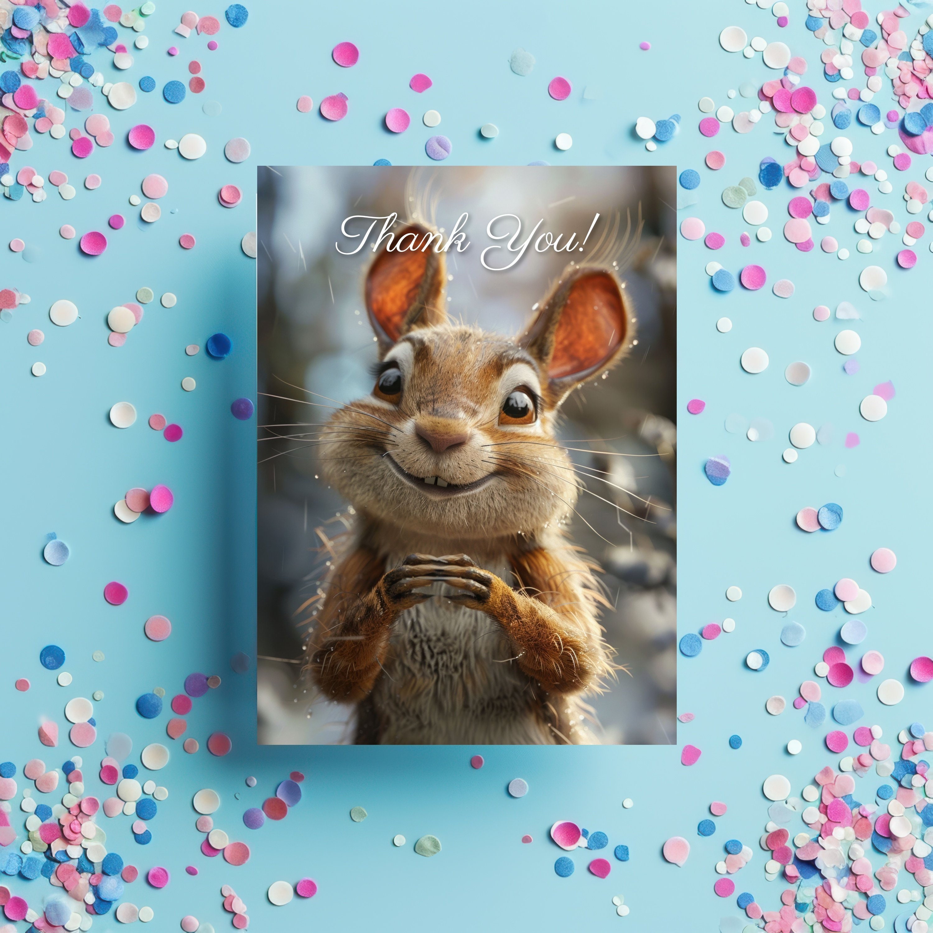 Cute Squirrel Thank You Card Printable Digital Download, High ...