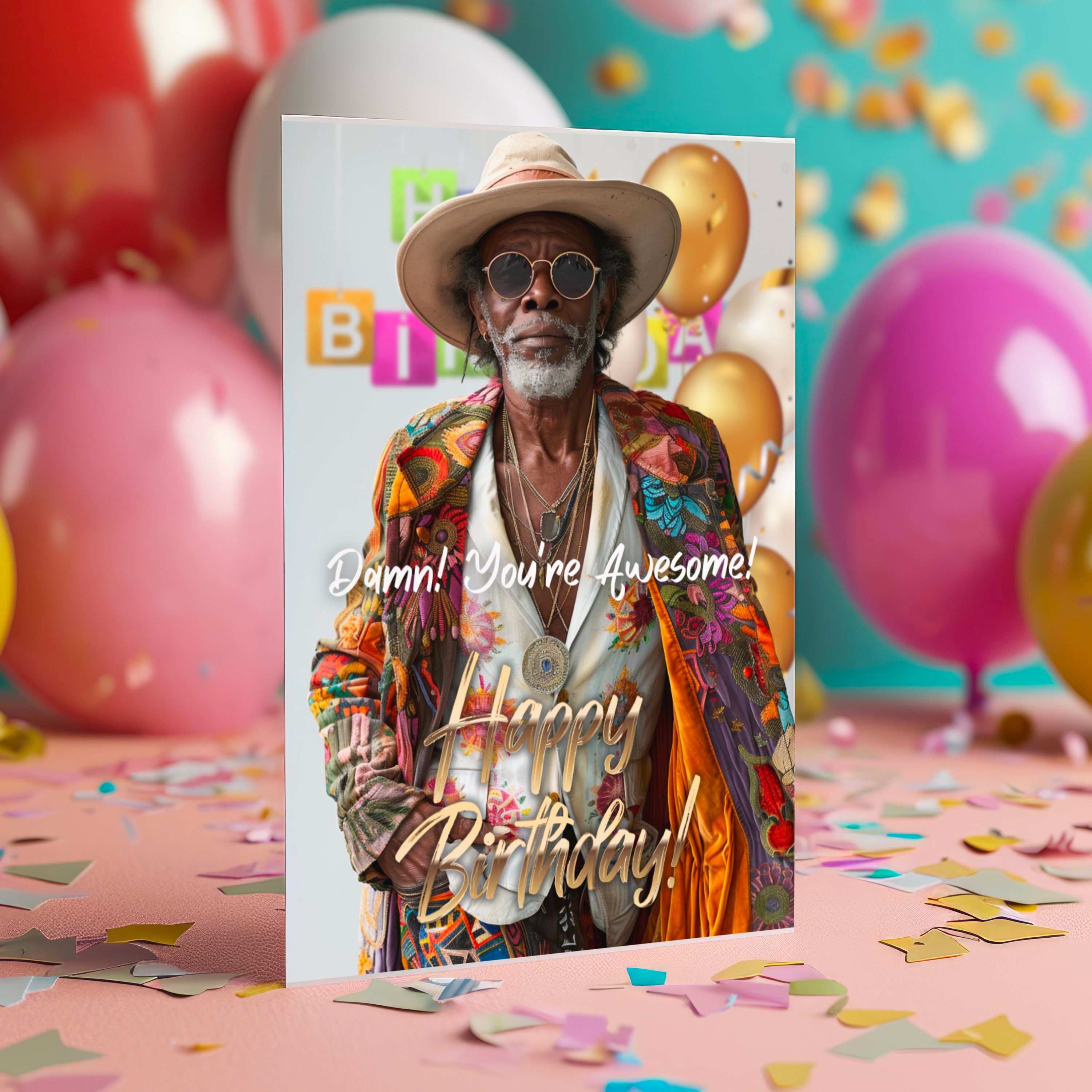 Damn You're Awesome Happy Birthday Card, Printable Birthday Greeting ...