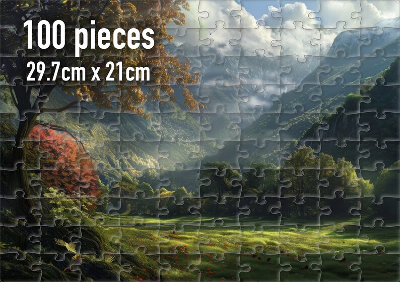 Scenic Mountain Valley Jigsaw Puzzle, Beautiful Landscape Puzzle, 1000 ...
