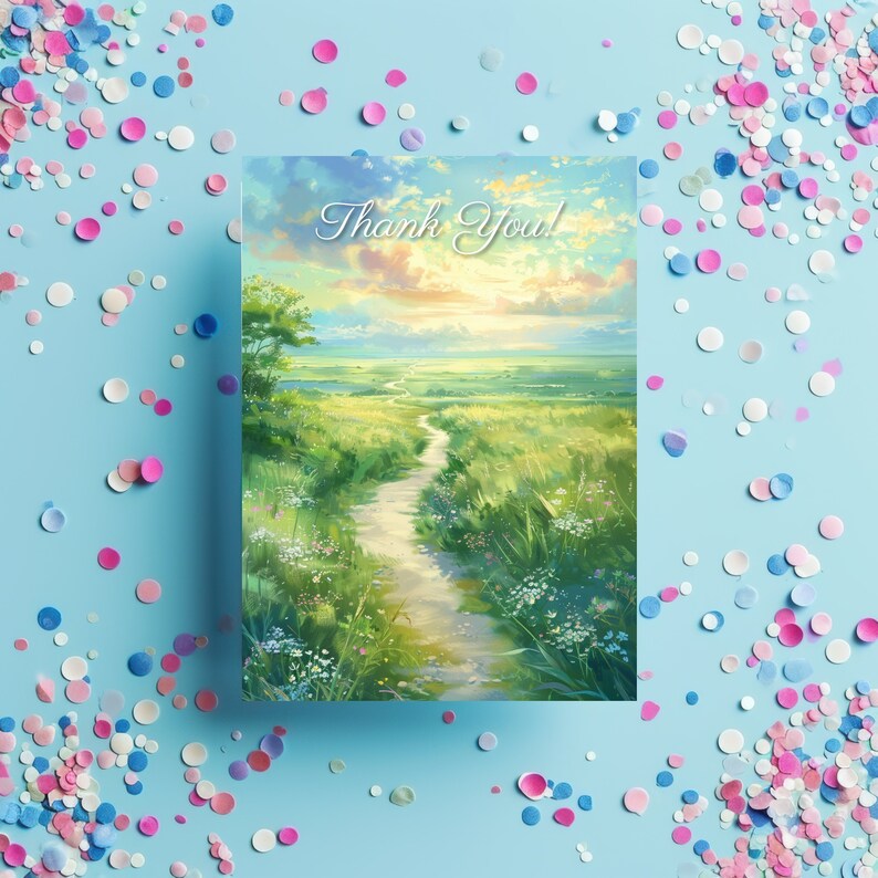 Scenic Thank You Card Printable, Digital Download High Resolution, 5x7 ...