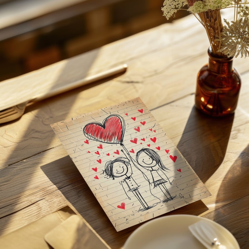 Cute Romantic Greeting Card Printable, I Love You Digital Download ...