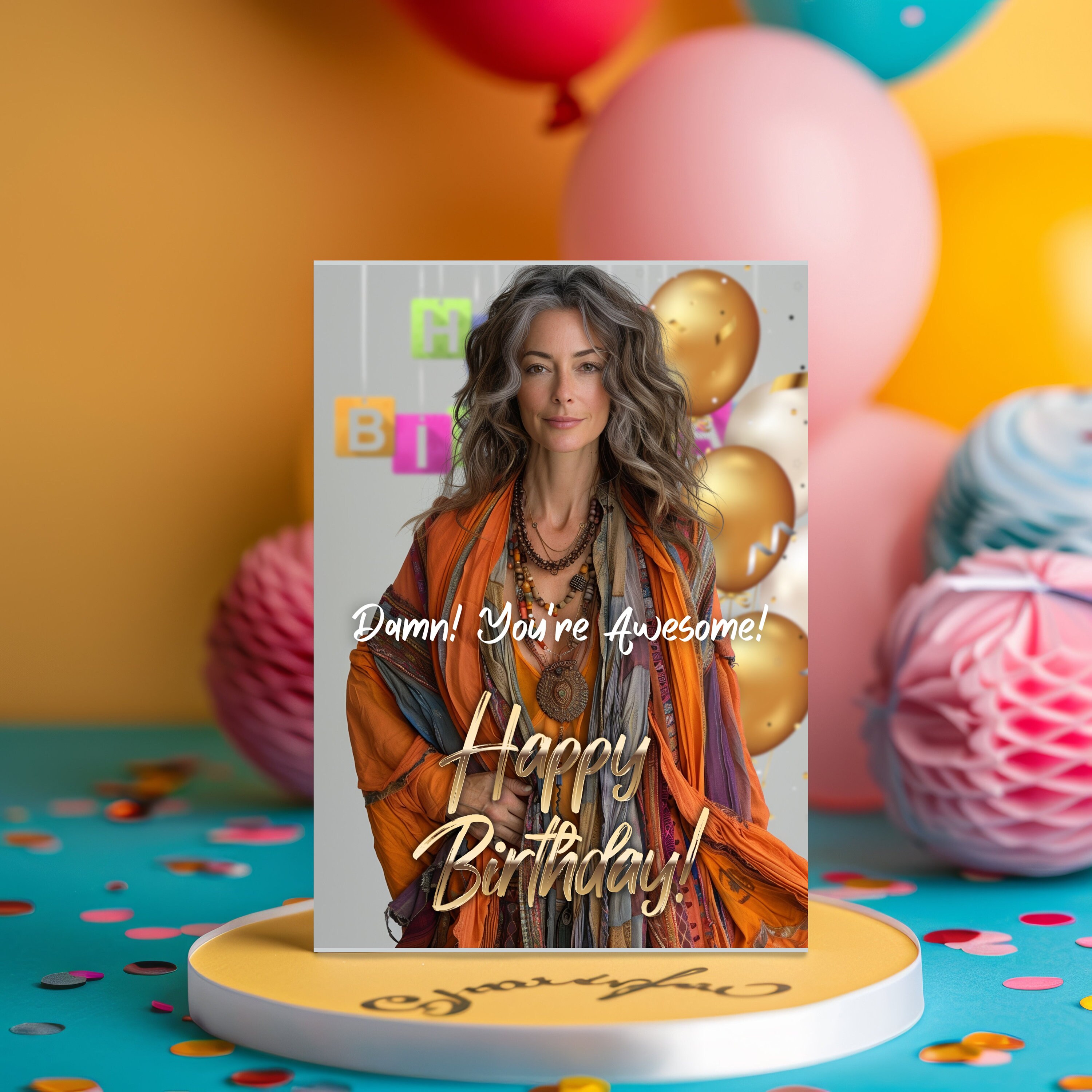 Printable Birthday Card, Damn You're Awesome Happy Birthday Card, 5x7 ...