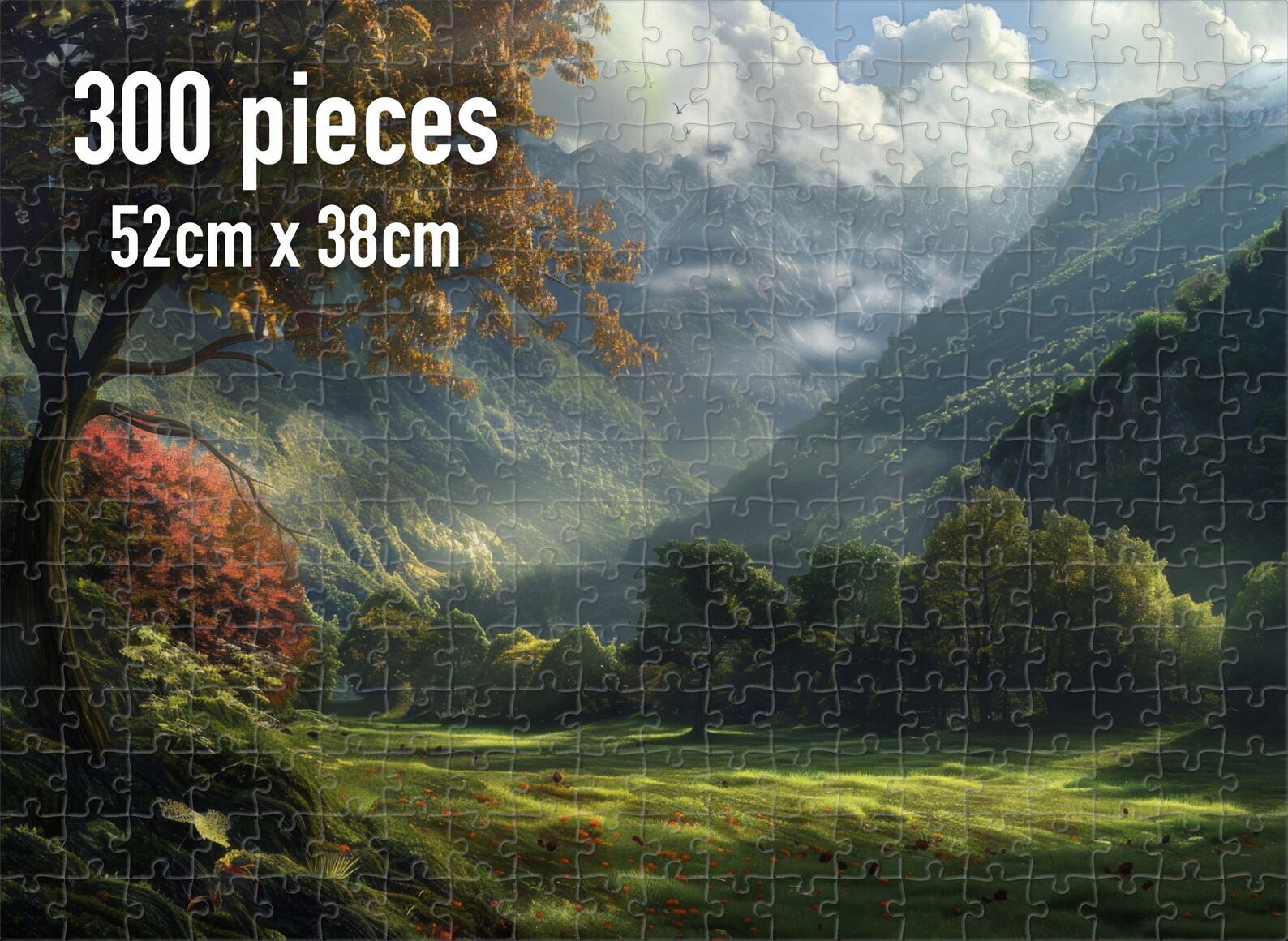 Scenic Mountain Valley Jigsaw Puzzle, Beautiful Landscape Puzzle, 1000 ...