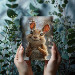 Cute Squirrel Thank You Card Printable Digital Download, High ...