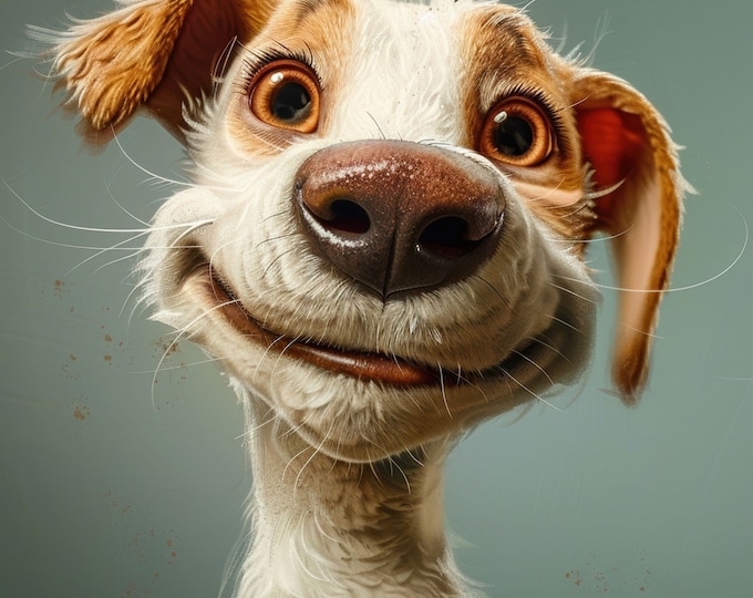 Cute Happy Dog Thank You Card, Printable Greeting Card, Digital ...