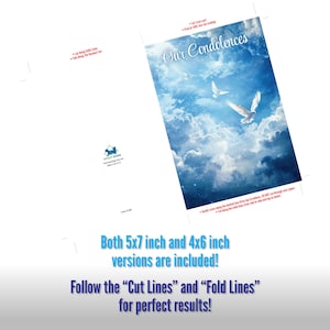 Our Condolences Digital Download, Sympathy Card, 5x7 and 4x6 Formats ...