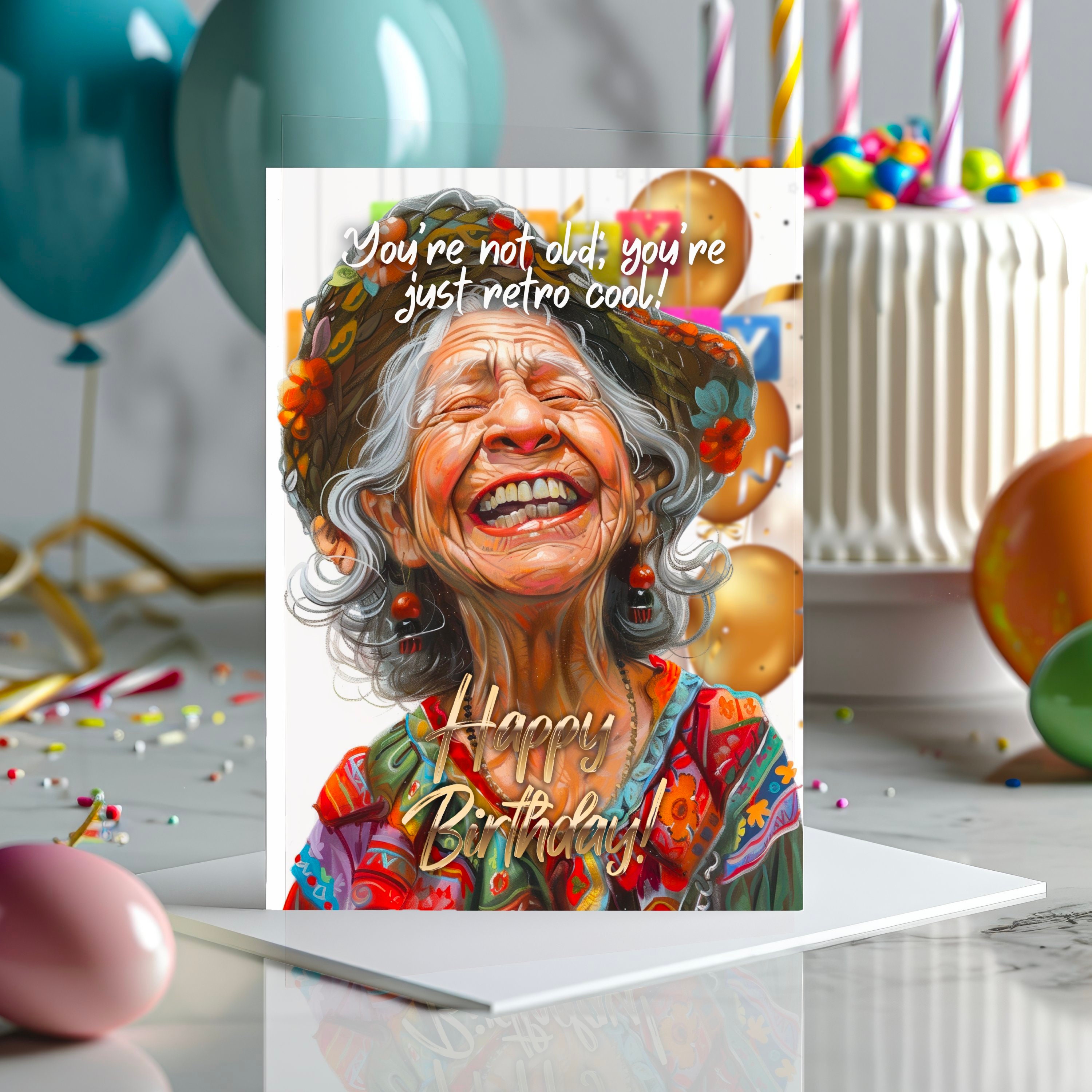 Retro Cool Birthday Greeting Card, Happy Birthday Printable Download ...