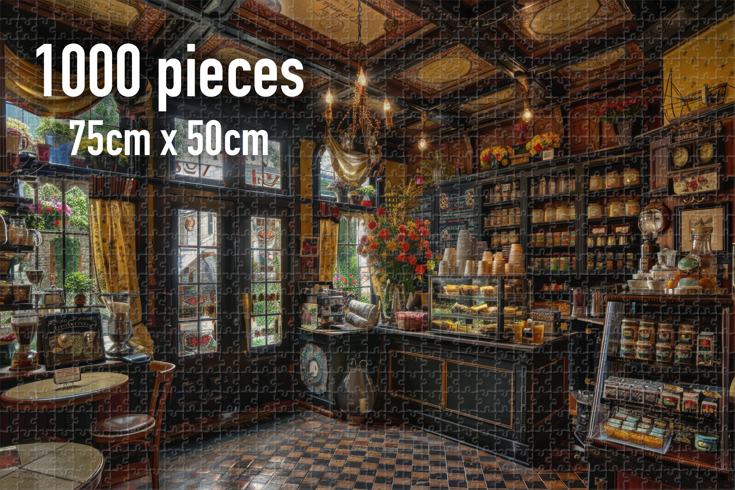 Vintage Coffee Shop Jigsaw Puzzle, Cozy Cafe Scene, 100 to 1000 Pieces ...