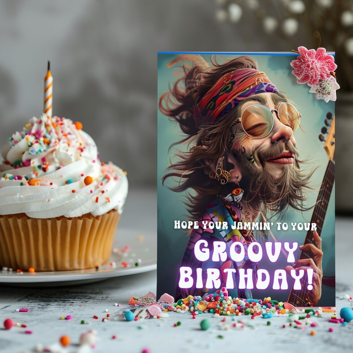 Groovy Birthday Greeting Card, Printable Digital Download, 5x7 and 4x6 ...