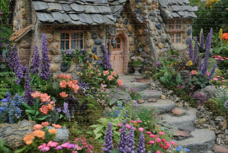 Charming Cottage Garden, Vibrant Flowers, Jigsaw Puzzle, 100 to 1000 ...