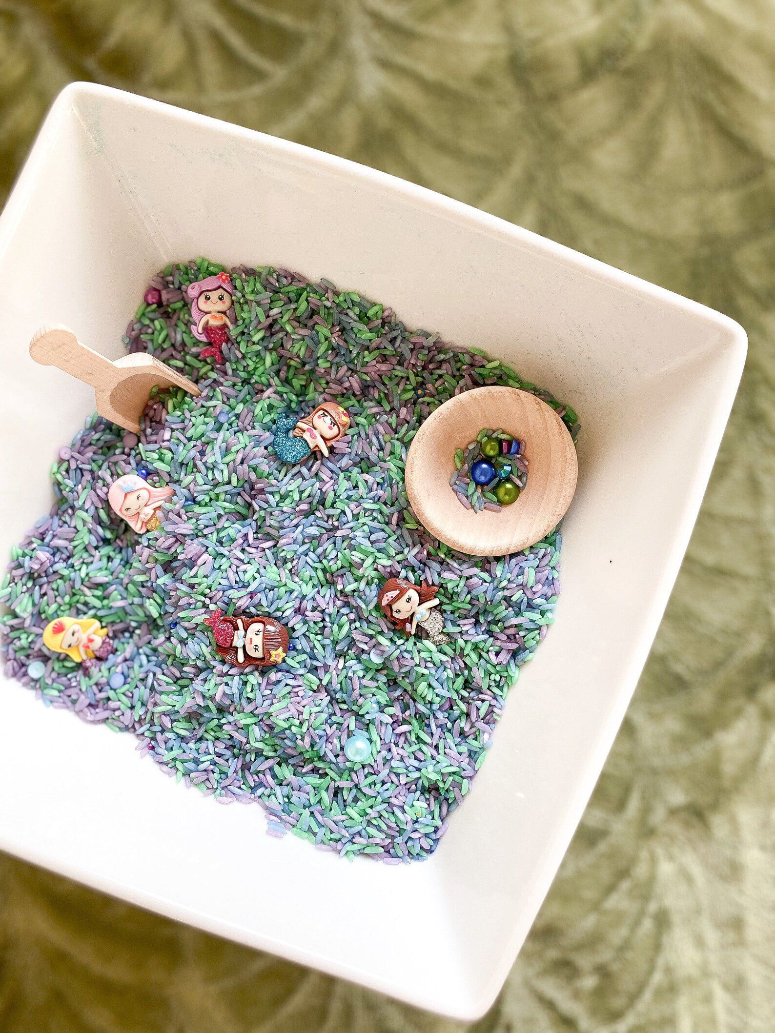 Mermaid Sensory Mix, Sensory Rice, Dyed Sensory Rice, Mermaid Sensory ...