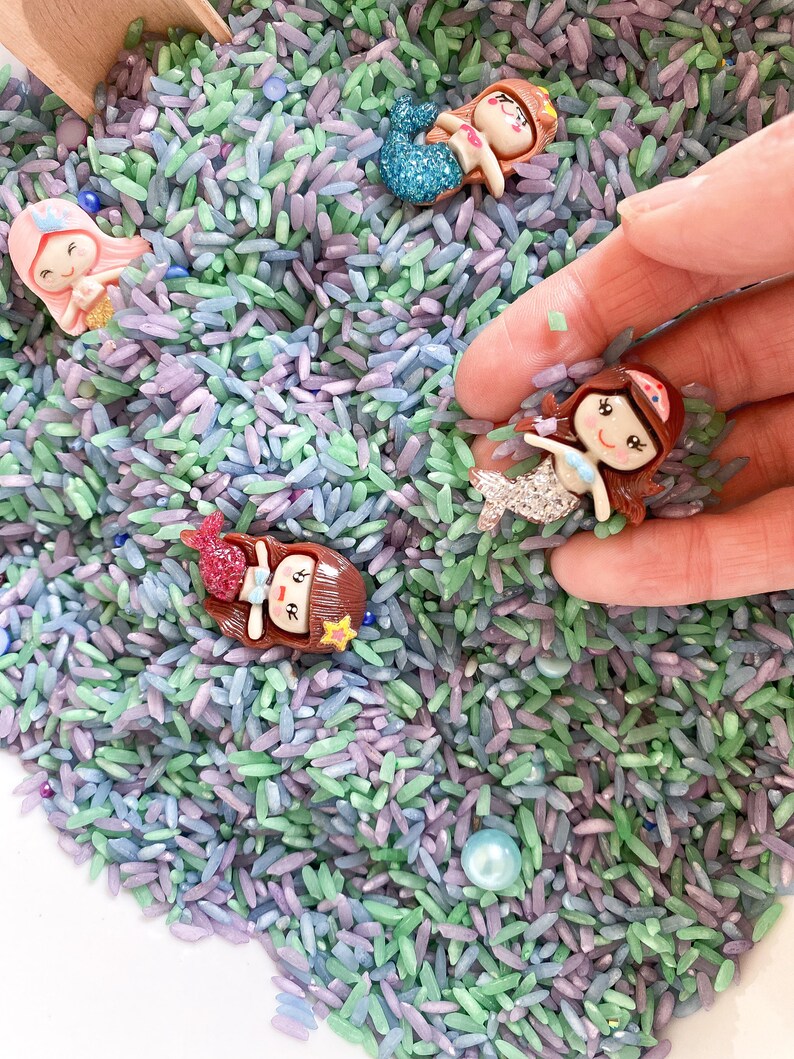 Mermaid Sensory Mix, Sensory Rice, Dyed Sensory Rice, Mermaid Sensory ...