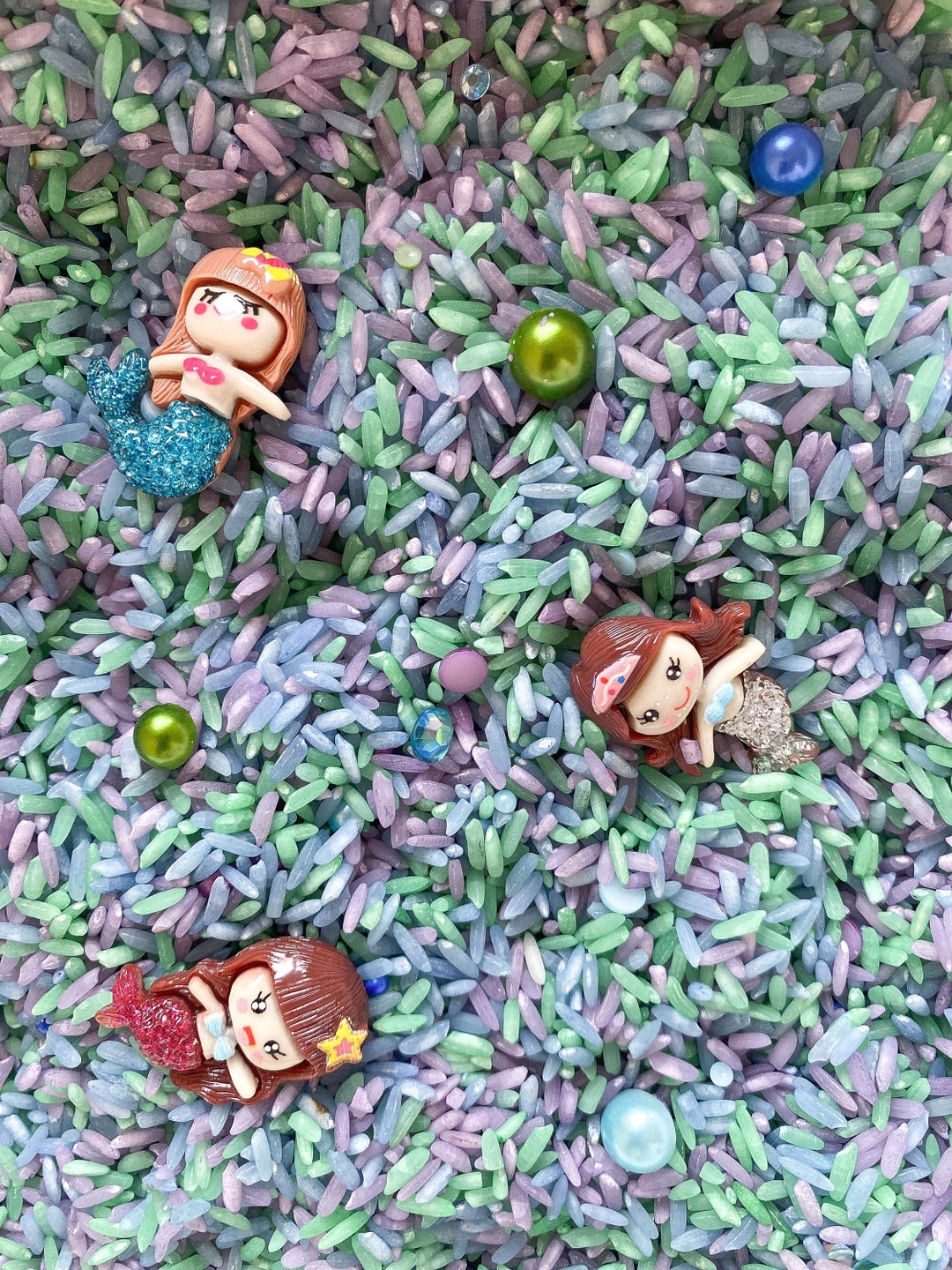 Mermaid Sensory Mix, Sensory Rice, Dyed Sensory Rice, Mermaid Sensory ...