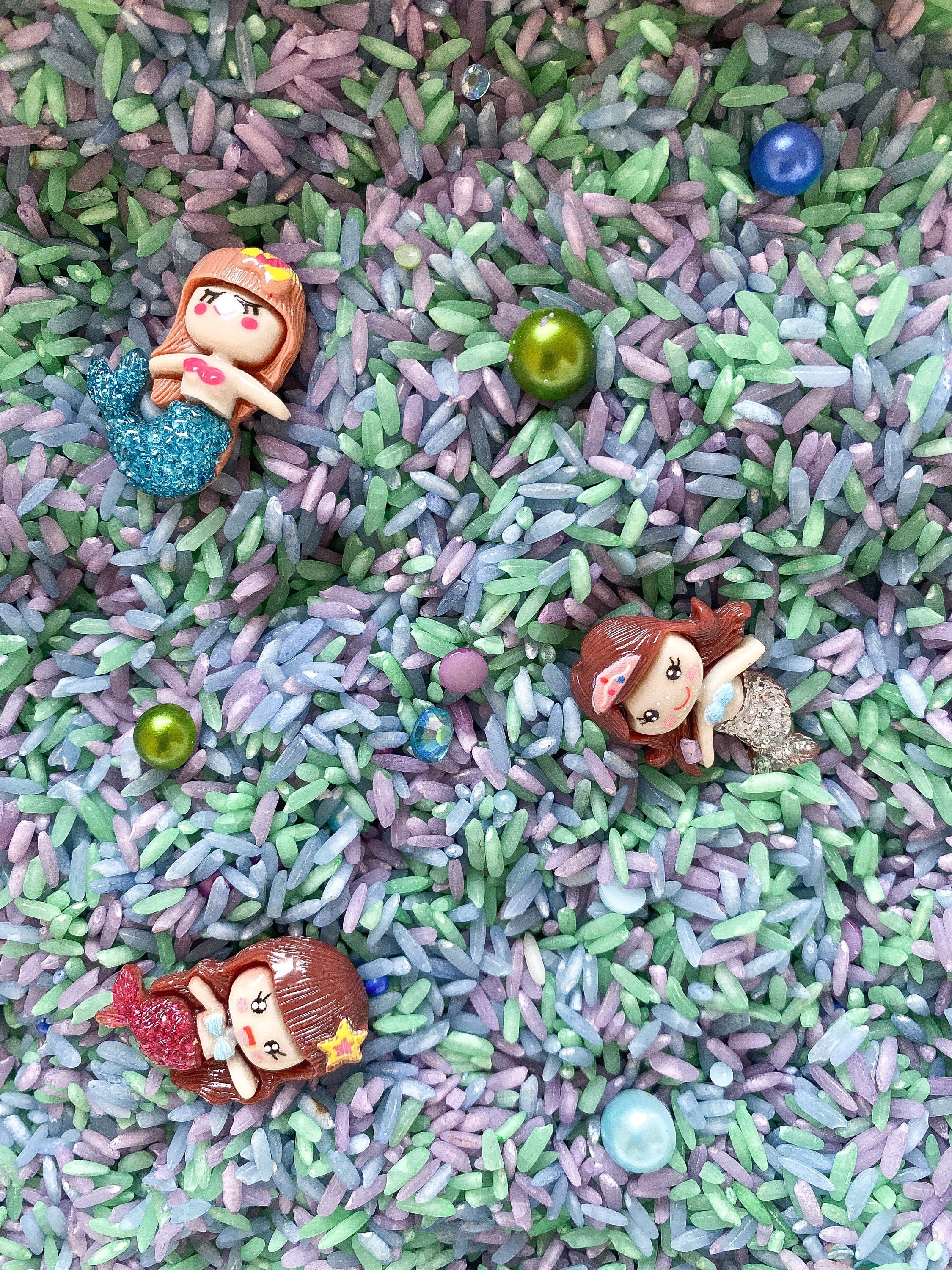 Mermaid Sensory Mix, Sensory Rice, Dyed Sensory Rice, Mermaid Sensory ...