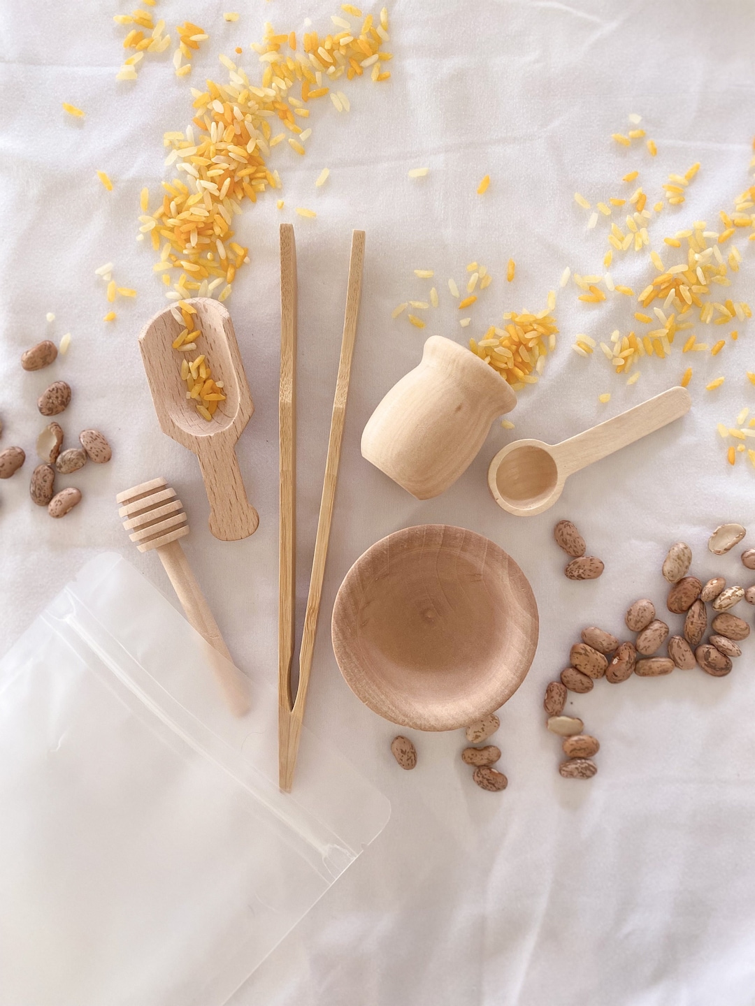 Sensory Tool Set, Sensory Bin Tools, Wooden Scoop Set, Montessori Toy ...