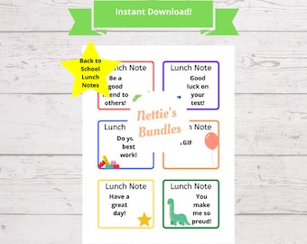 Back to School Lunchbox Notes (printable) - Etsy
