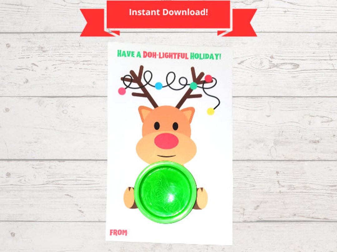 Reindeer Holiday Card That Holds Play-doh - Etsy