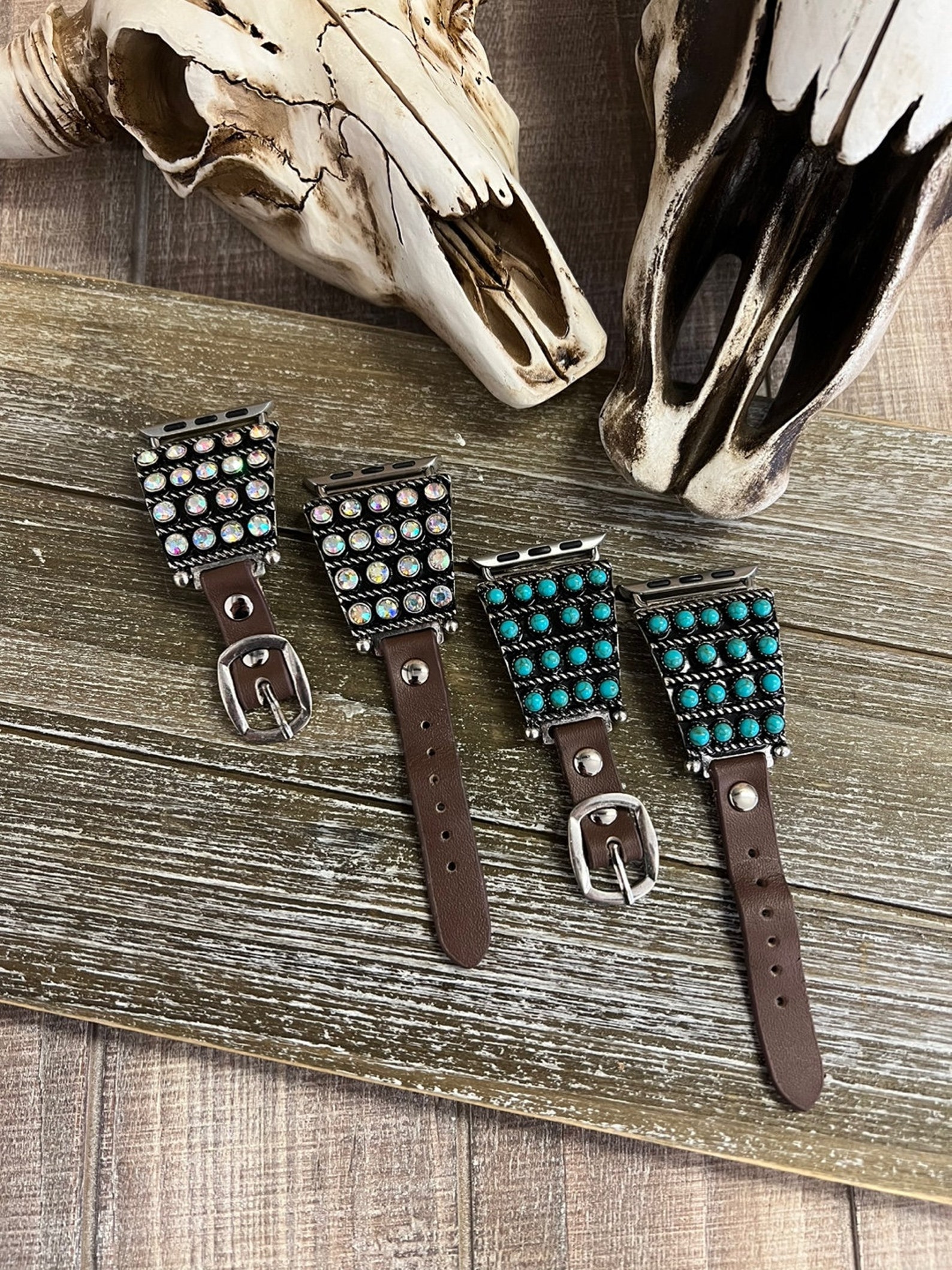 Western Apple Watch Band I Rectangle Design I Turquoise Stone 38MM 40MM ...