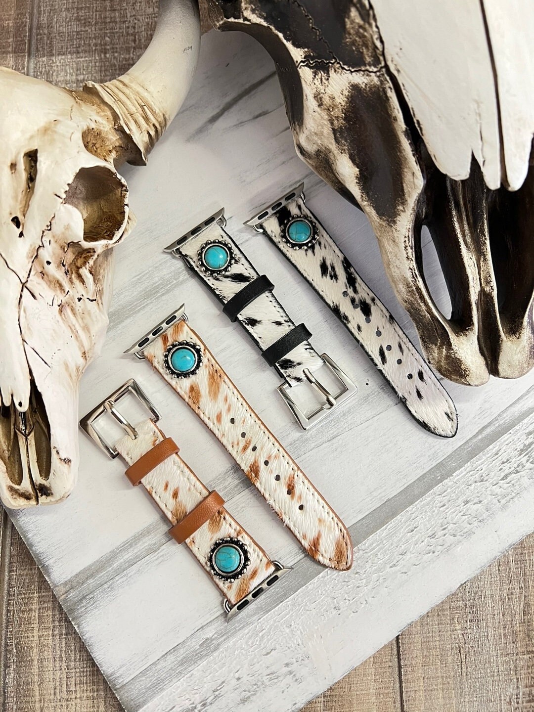 Genuine Cowhide Western Apple Watch Band I 38MM 40MM 41MM 42MM 44MM ...