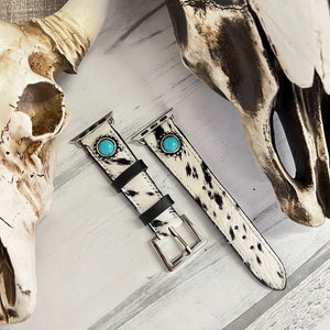 Genuine Cowhide Western Apple Watch Band I 38MM 40MM 41MM 42MM 44MM ...
