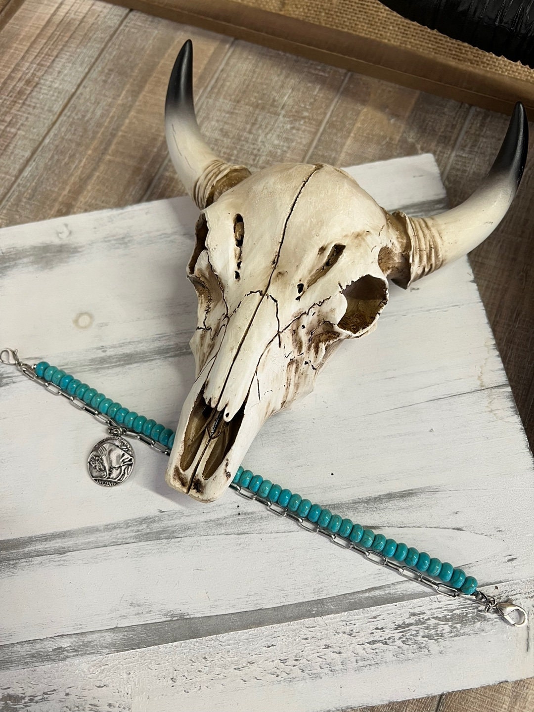 WESTERN TRUCKER CHAIN I Western Navajo Pearl With Double Sided Coin ...