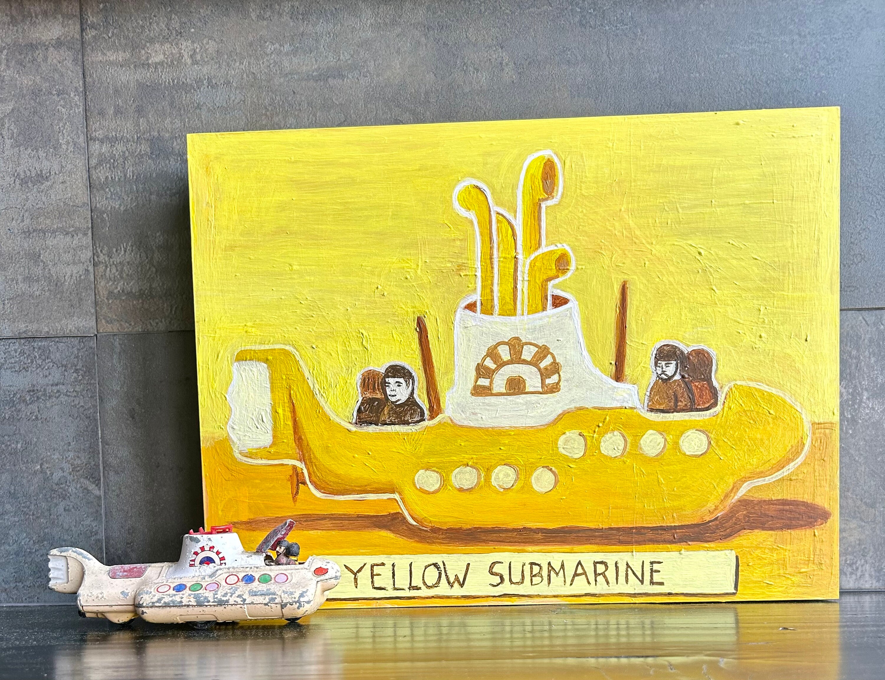 Yellow Submarine Painting: Beatles Pop Art, 9x12 Plywood - Etsy