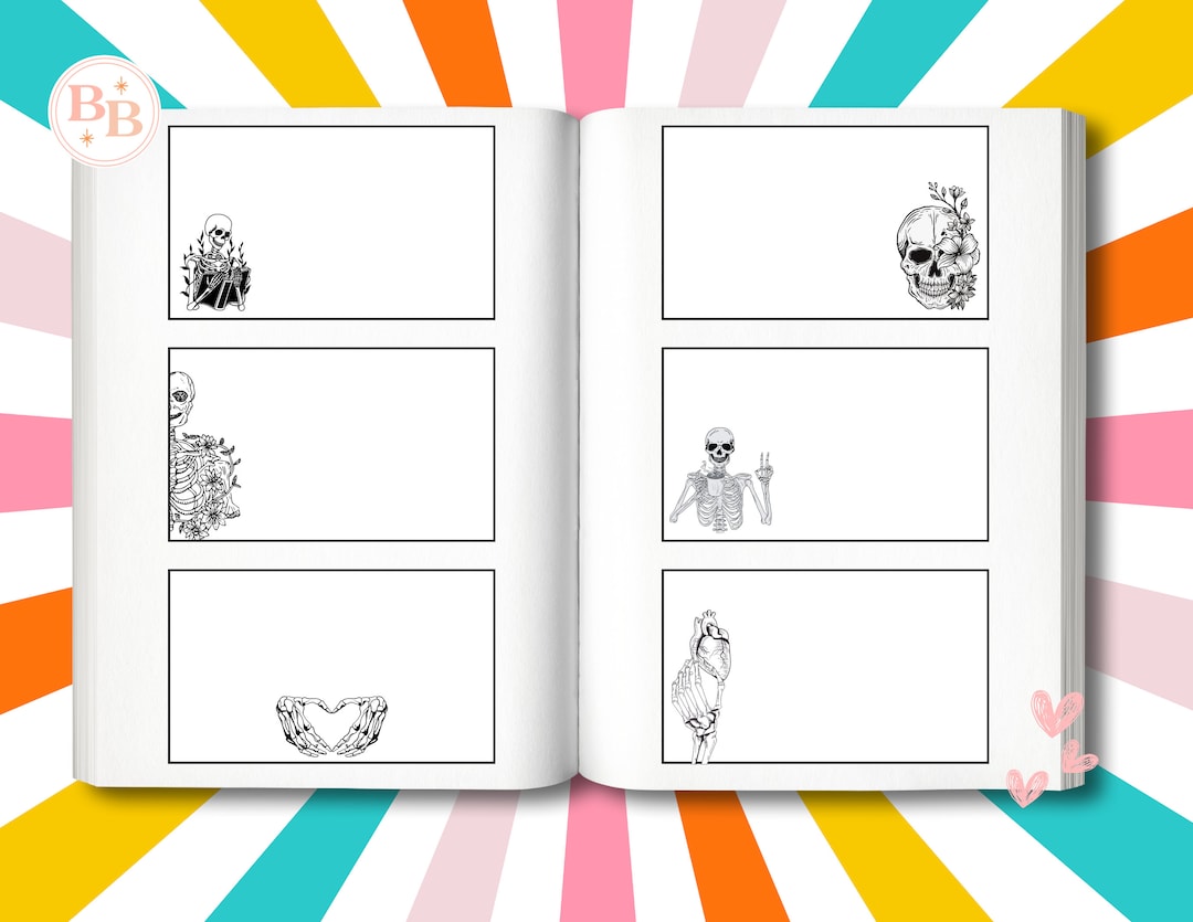 Packs of 10 Skeleton-themed Author Signature Book Plates, Autographs ...
