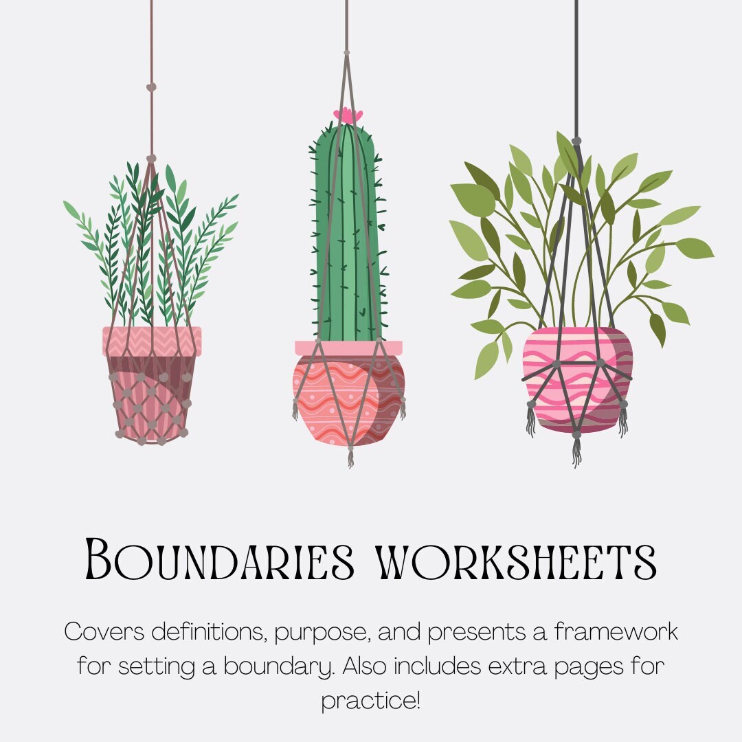 Boundaries Worksheets - Etsy
