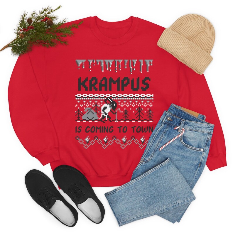 Funny Ugly Christmas Sweater - KRAMPUS is Coming to Town - Funny Gift ...