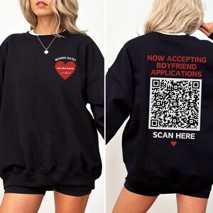 Custom QR Code Shirt: Now Accepting Boyfriend Applications- Scans to Personalized Application ...