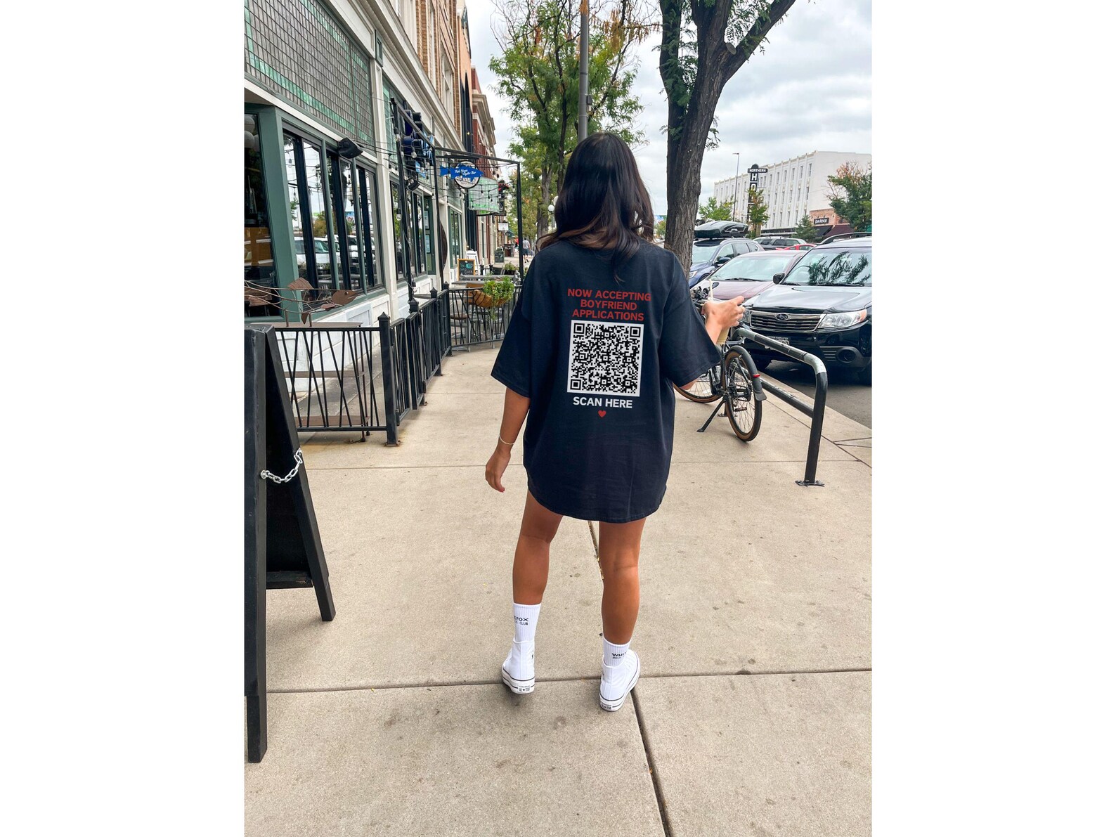 Custom QR Code Shirt: Now Accepting Boyfriend Applications- Scans to Personalized Application ...
