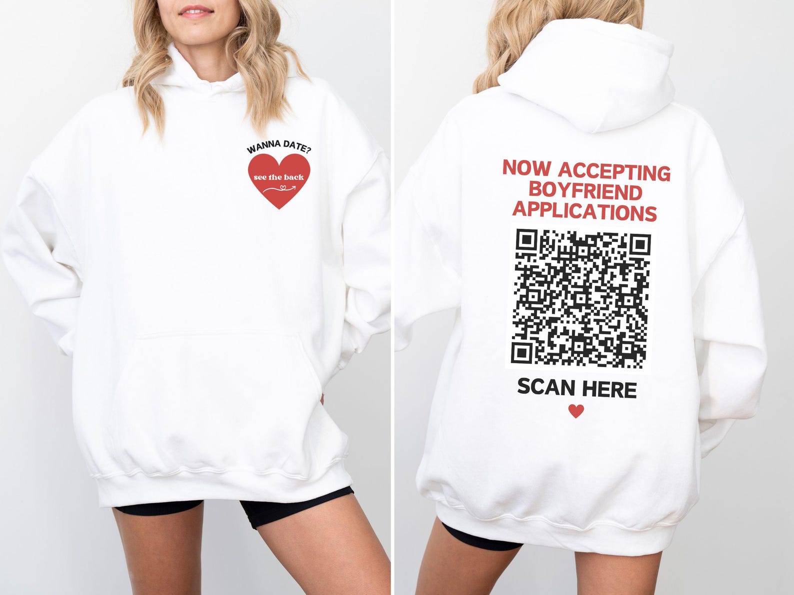 Custom QR Code Shirt: Now Accepting Boyfriend Applications- Scans to Personalized Application ...