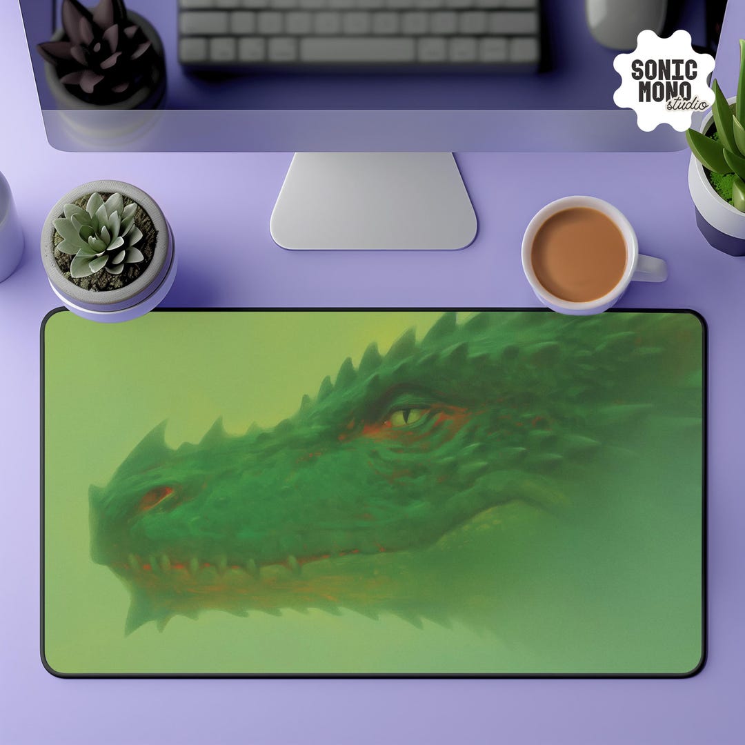Mystic Dragon Gaming Desk Mat, Fantasy RPG Mouse Pad, Medieval Dragon ...