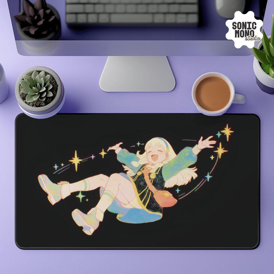 Anime Starfall Desk Mat, Magical Girl Gaming Pad, Kawaii Aesthetic ...
