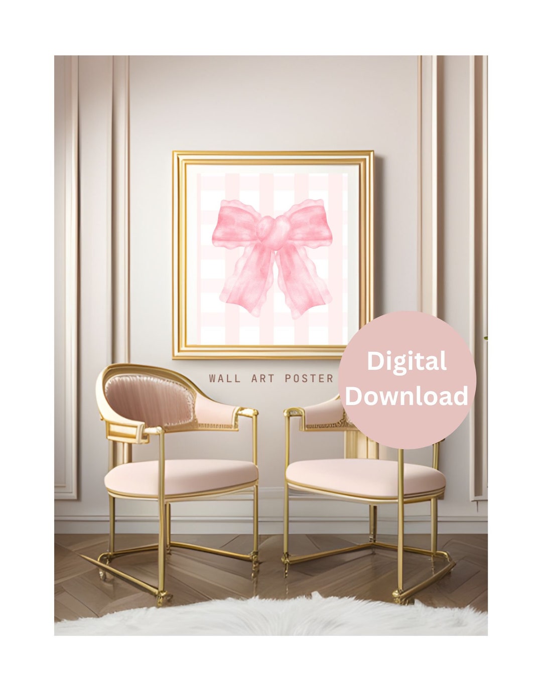 Pink Coquette Bow Printable, Wall Art, Aesthetic Room Decor. - Etsy