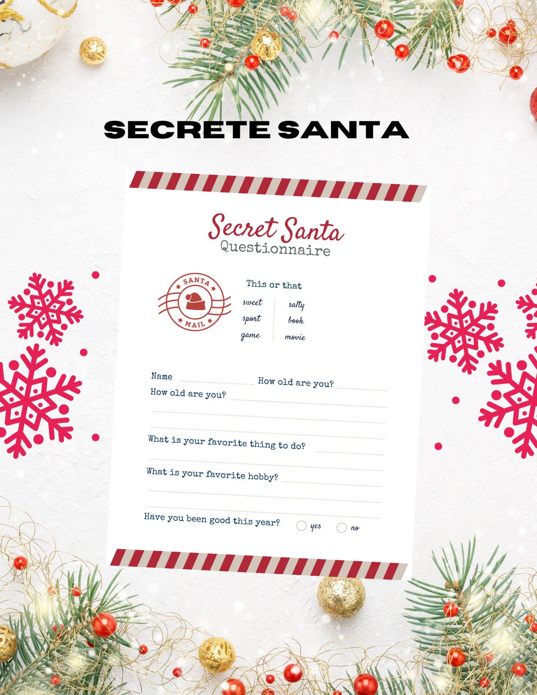 Make Your Secret Santa Gift Exchange Extra Special With Our - Etsy