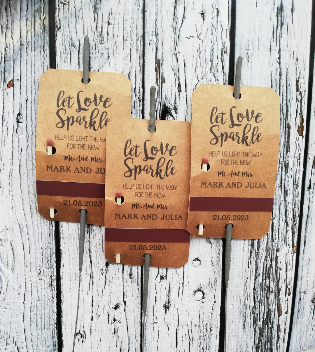 Personalized Sparklers Tags for Wedding, Wedding Sparkler Tags With ...