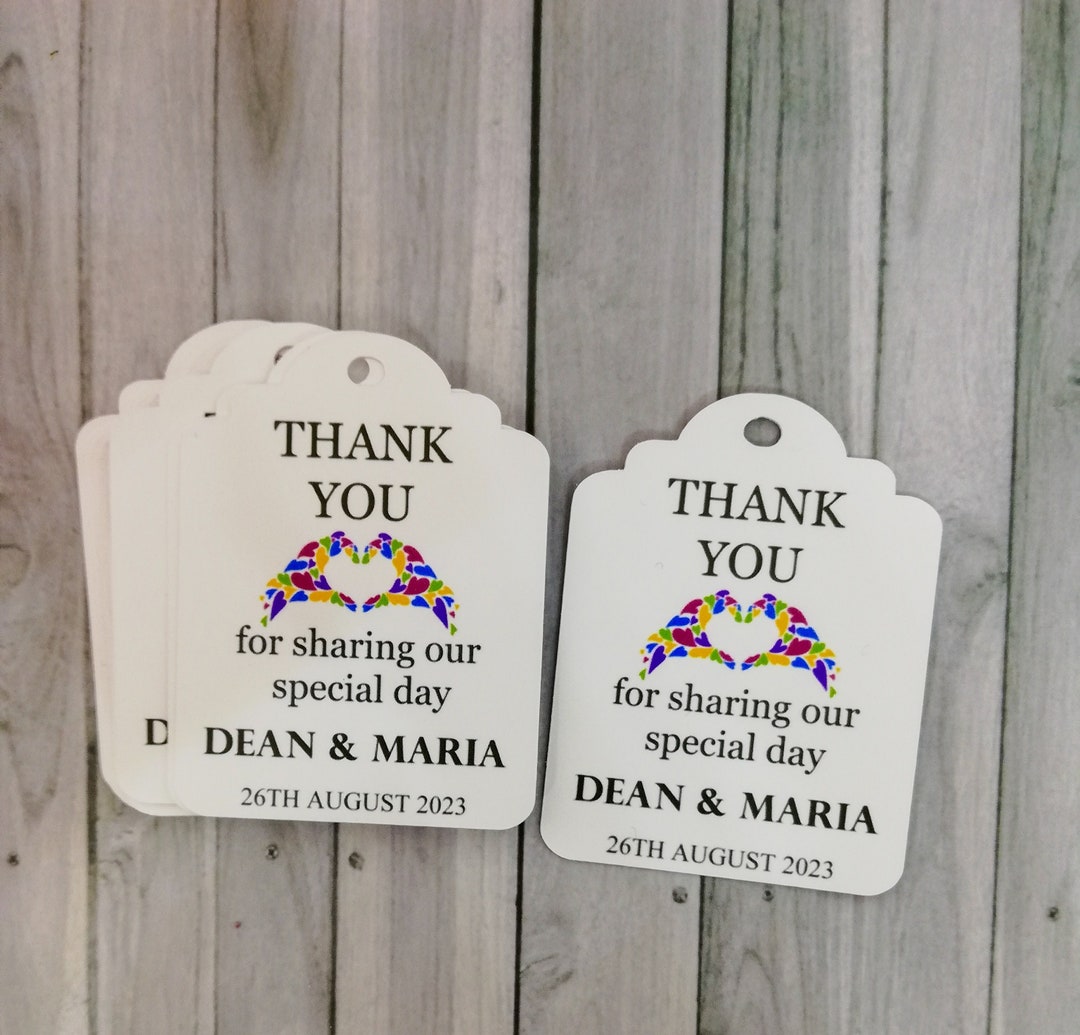 Thank You for Sharing Our Special Day With Us Tag, Personalised Wedding ...