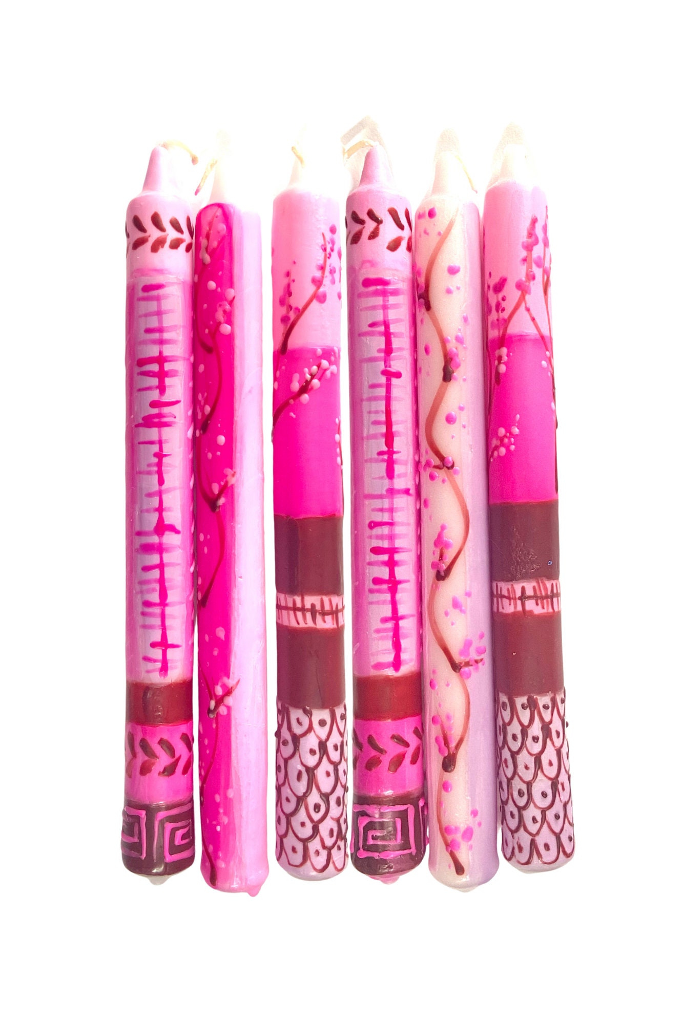Hand-painted Candles - Cherry Blossoms - Sakura Dinner Taper Candles - Etsy