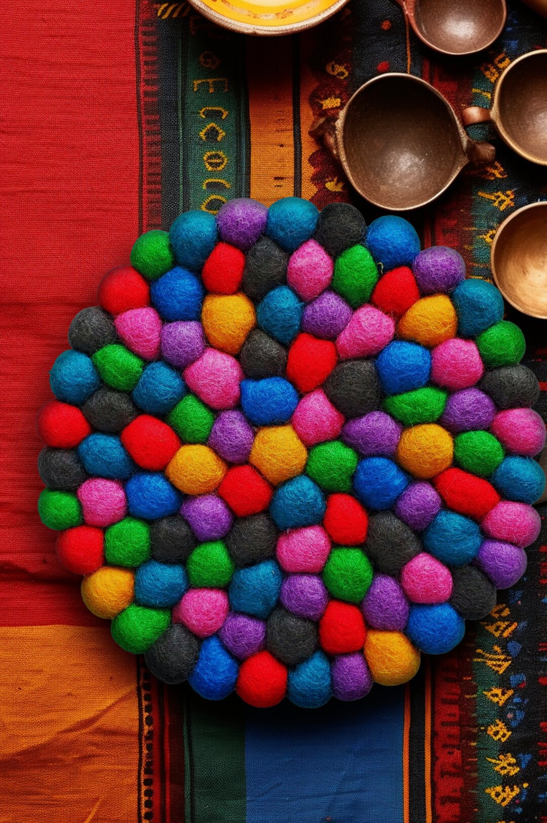 Nepalese Wool Felt Trivet - Made With Real Wool - Etsy