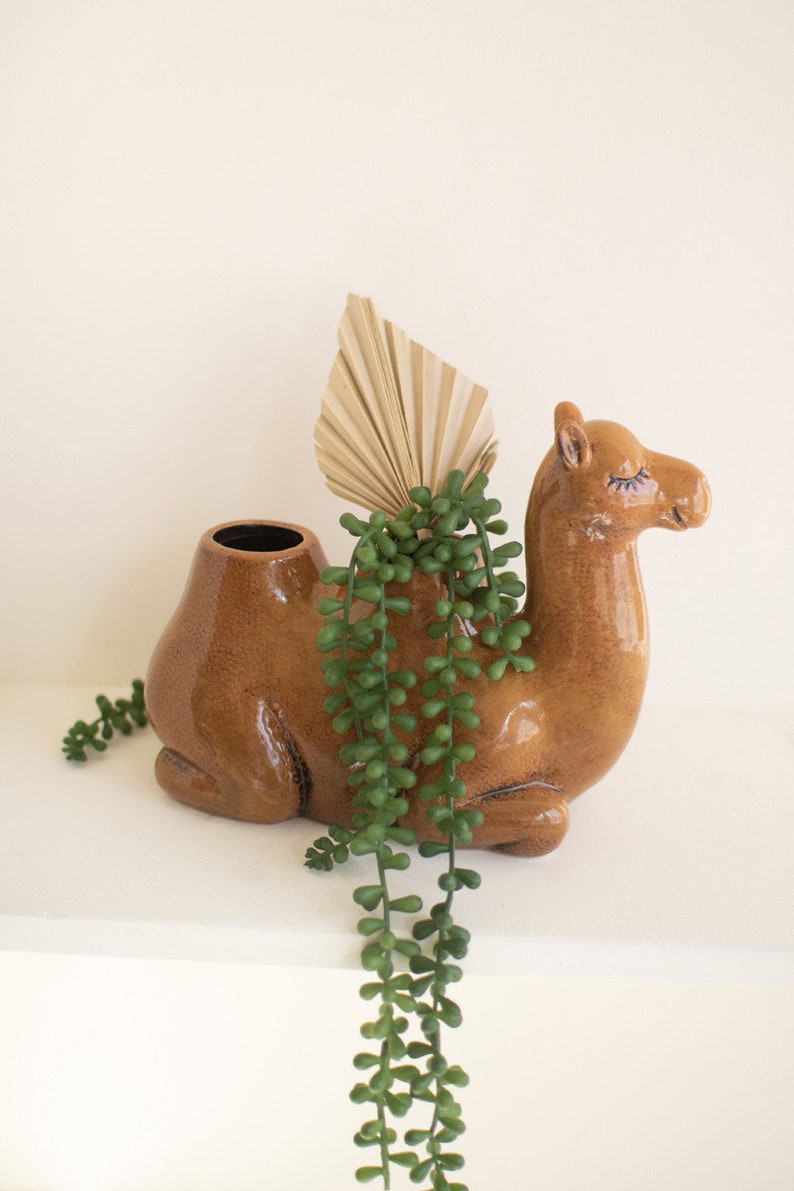 Ceramic Camel Planter Bohemian Elegance With Two Cavities - Etsy