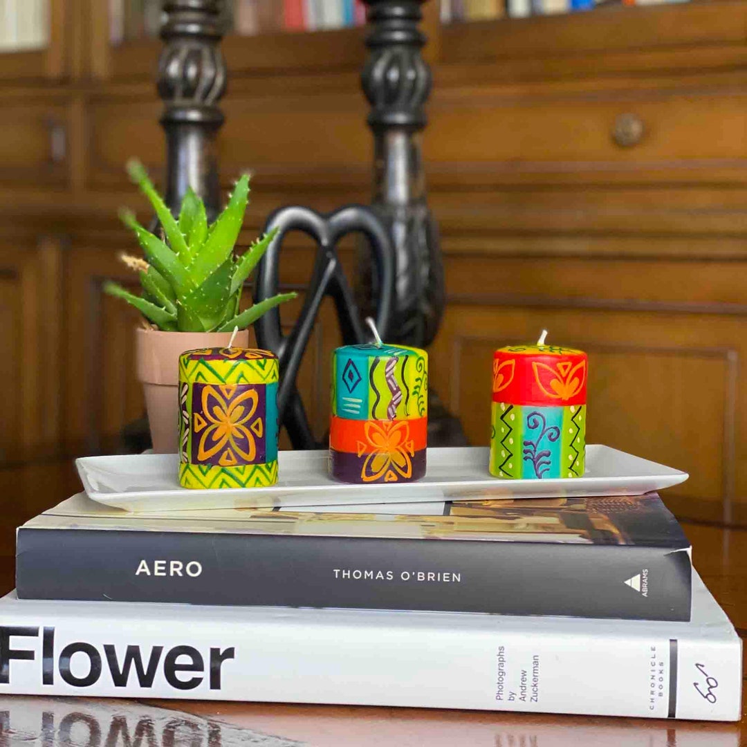 Velas de cena cónicas pintadas a mano Juego multicolor hermoso y ...