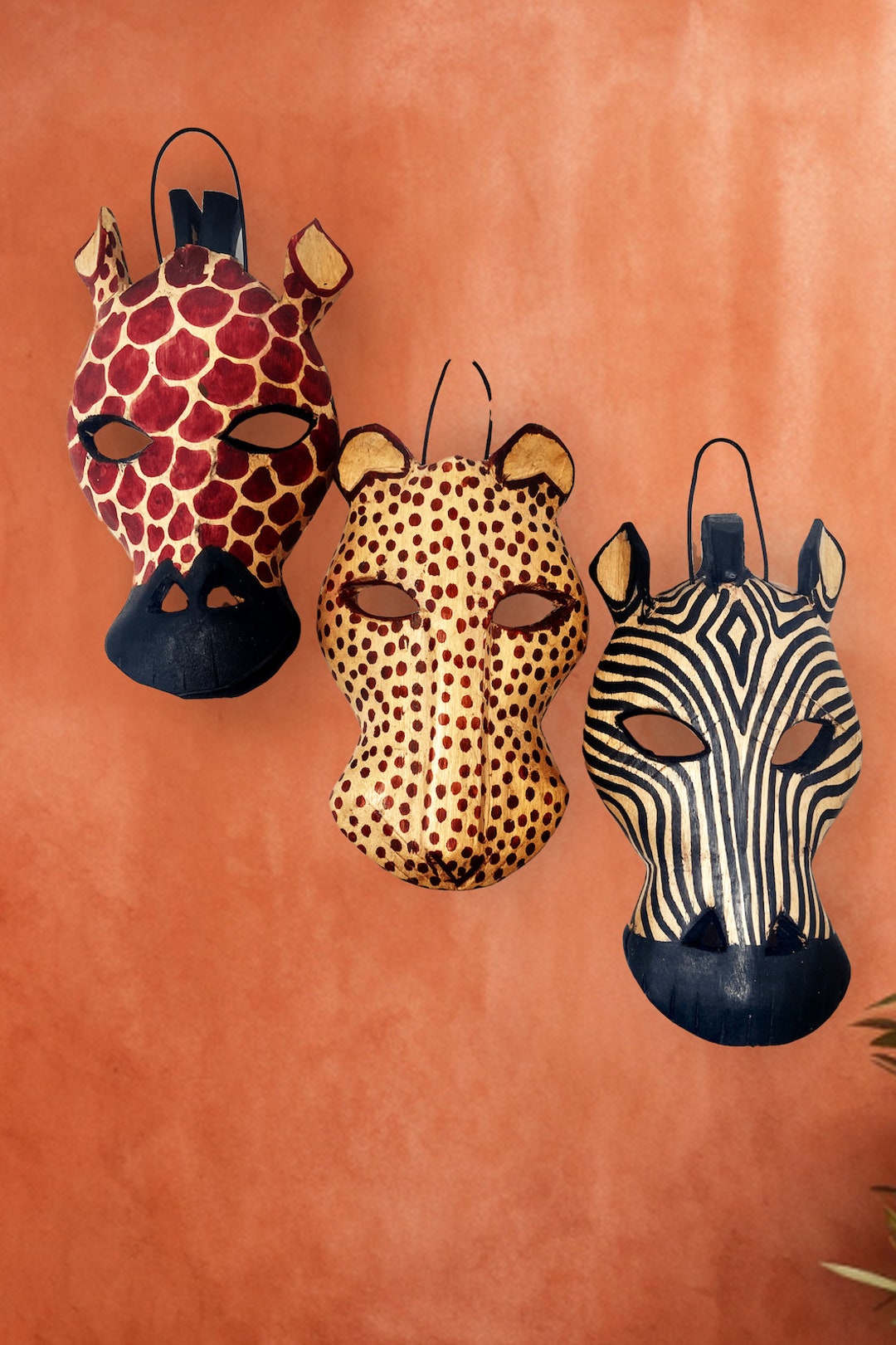 African Animal Head Masks Hand Made Tribal Folk Art - Etsy